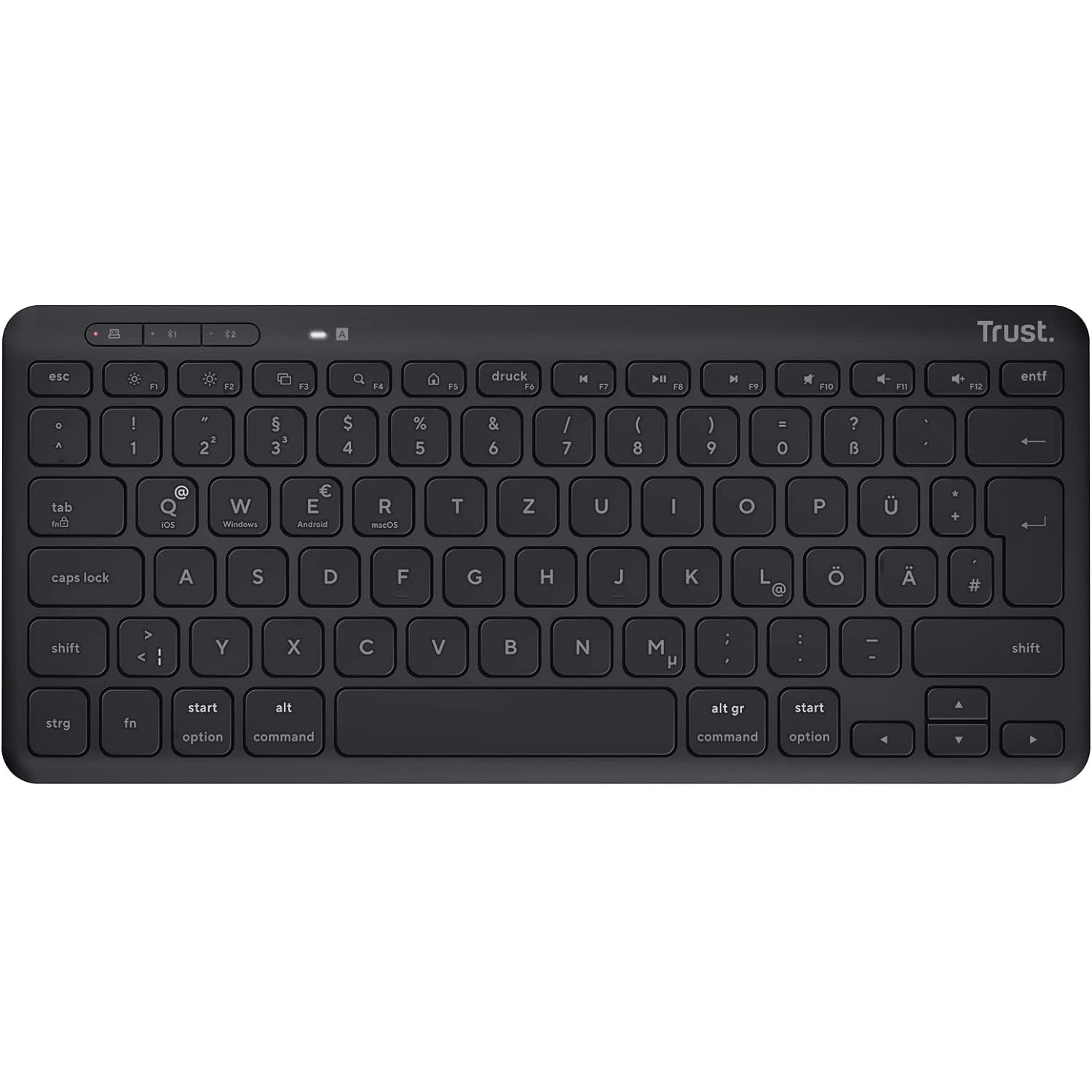 Tastatura compacta wireless/Bluetooth, Trust LYRA, Multi-Device, Layout ...