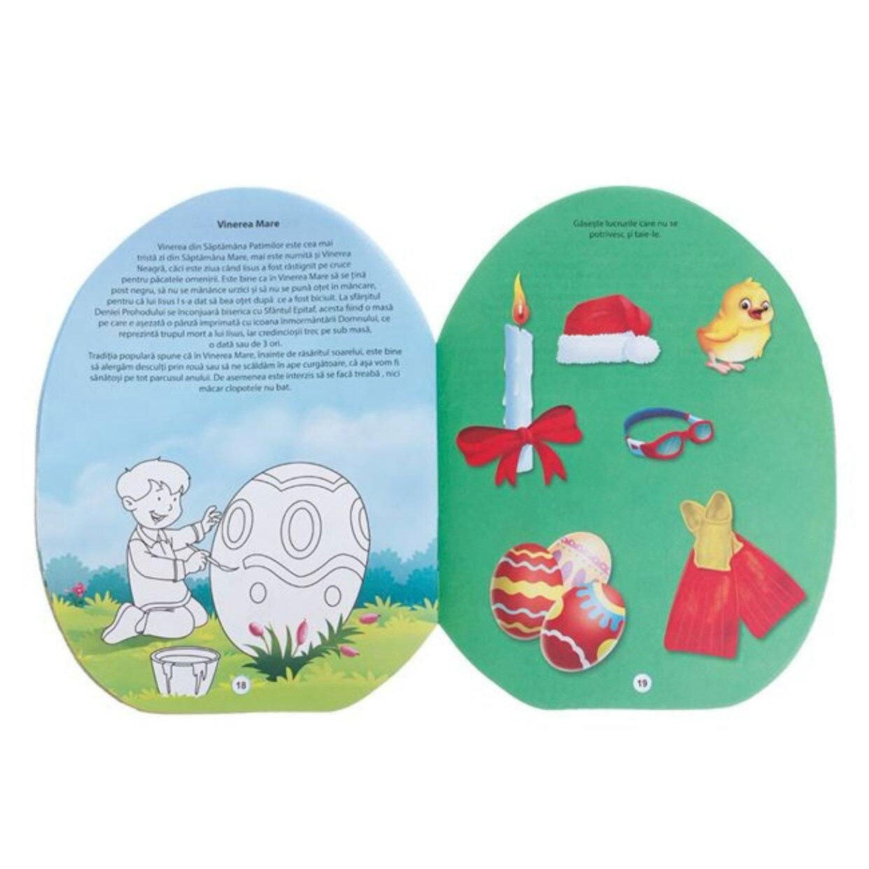 Set de Paste pentru copii, cu activitati educative, pictura, citire ...