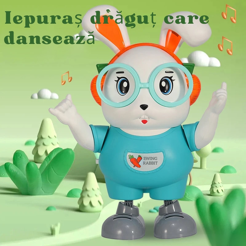 Iepuras Dansator Interactiv, cu Sunete si Lumini, Canta si Danseaza ...