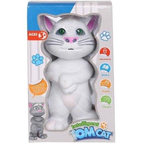 Jucarie interactiva Talking Tom, motanul inteligent, inaltime 25cm, alb ...