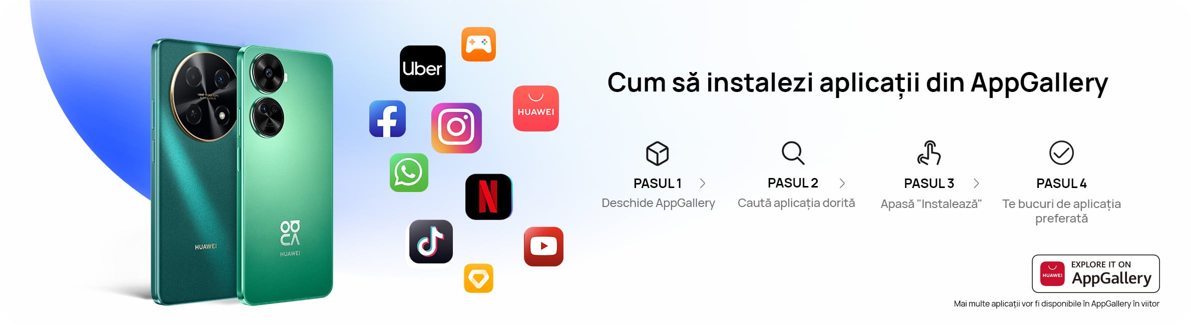 Смартфон Huawei Nova 12i, 8GB RAM, 128GB, GREEN - eMAG.bg