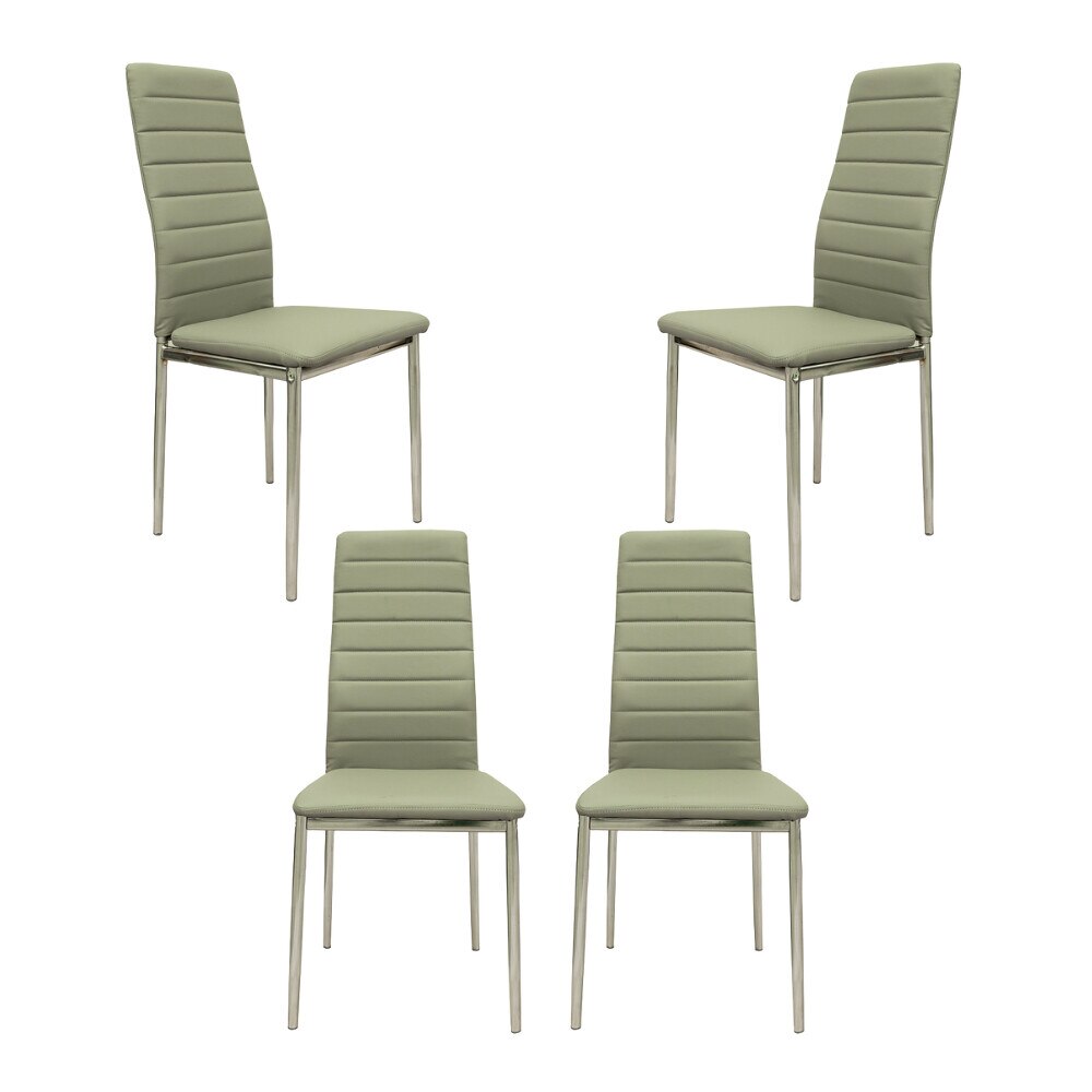 Set 4 scaune dining Sicily, piele ecologica N-23, gri - eMAG.ro