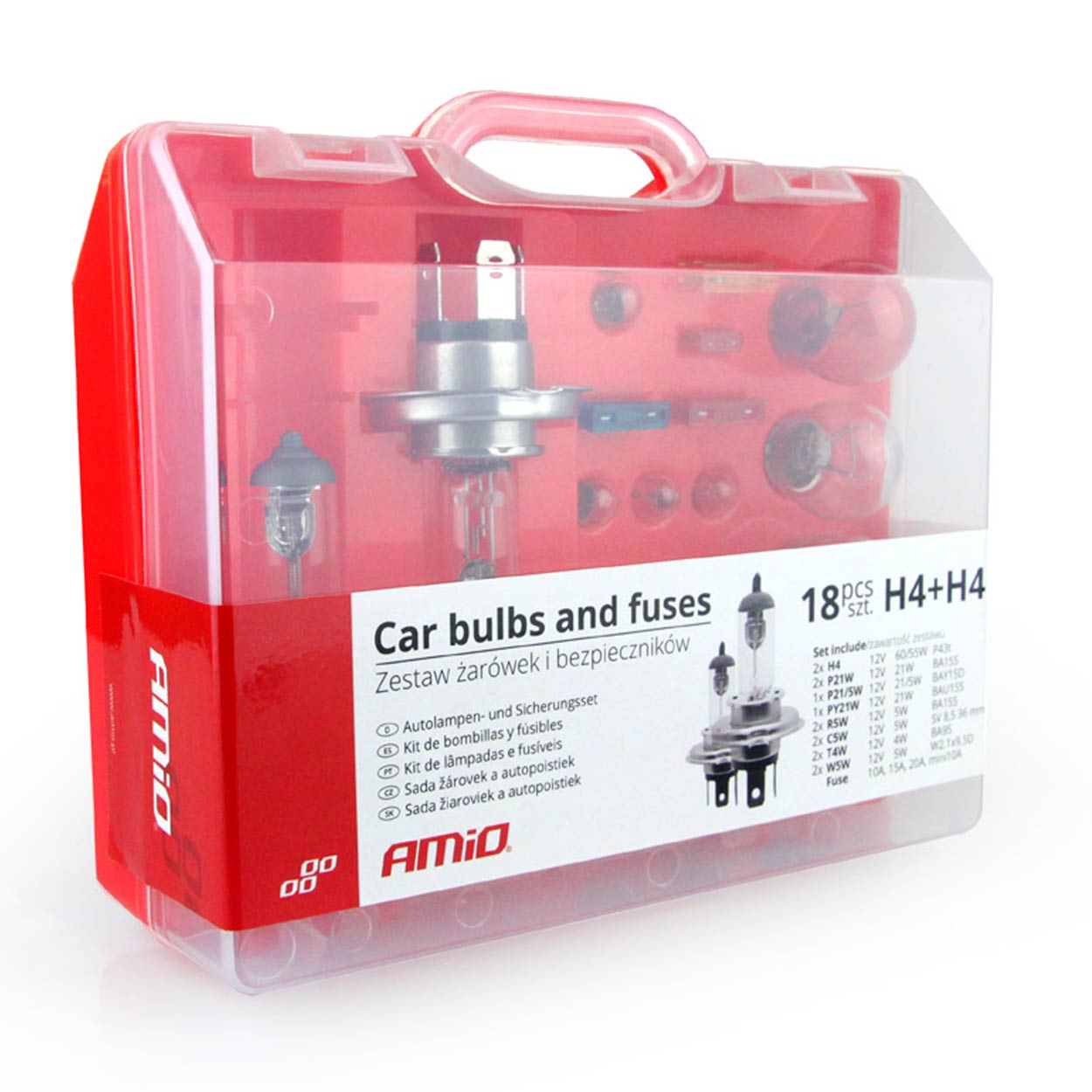 Set becuri si sigurante auto 2xH4, 18 buc - eMAG.ro