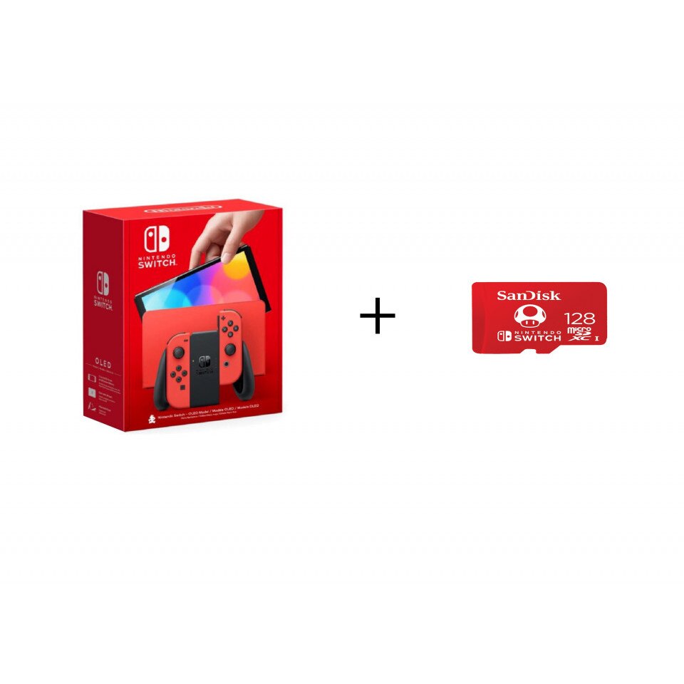 Consola Nintendo Switch OLED Mario Red Edition + Card de memorie ...