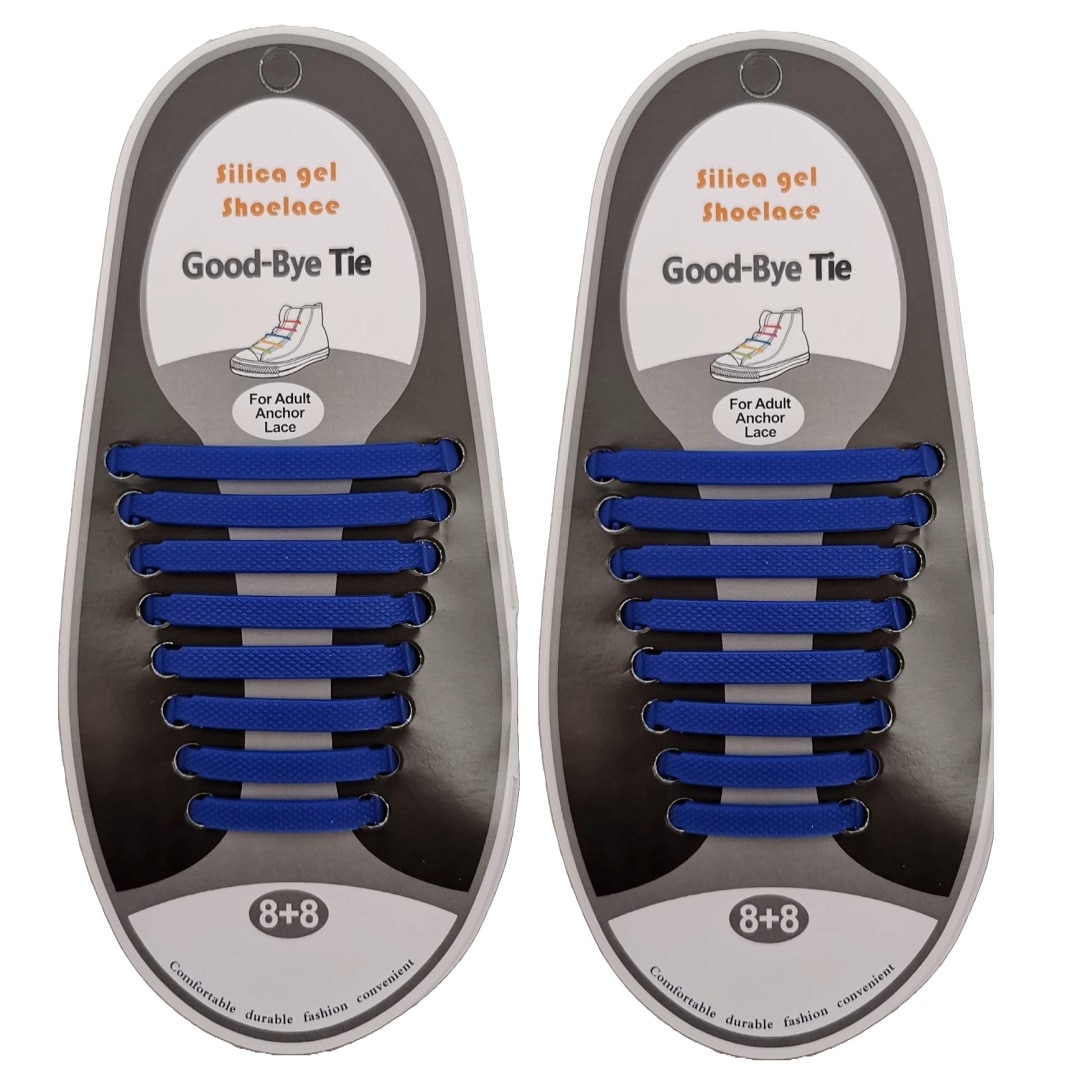 Set 2x8 Sireturi Elastice din silicon fara legare, Albastru - eMAG.ro