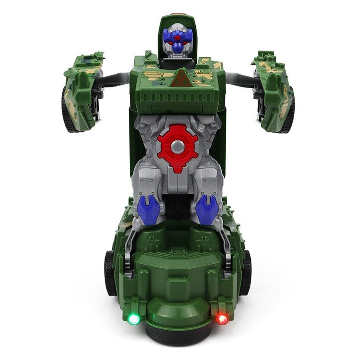 Tanc transformabil in robot, 2 in 1, cu lumina si sunete, rotire 360 ...