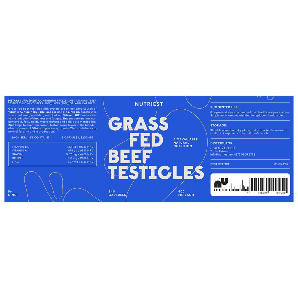 Grass fed Beef Testicles – supliment alimentar 240cps - eMAG.ro