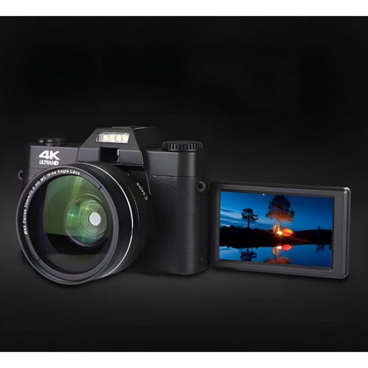 Aparat foto digital, 4K, autofocus, cu card de memorie de 64 GB ...