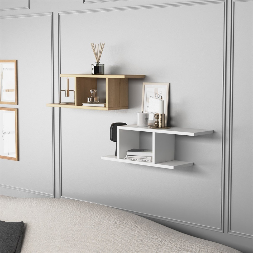 Set 2 rafturi perete, Quasar & Co.®, mobilier living/dormitor, 74.5 x ...