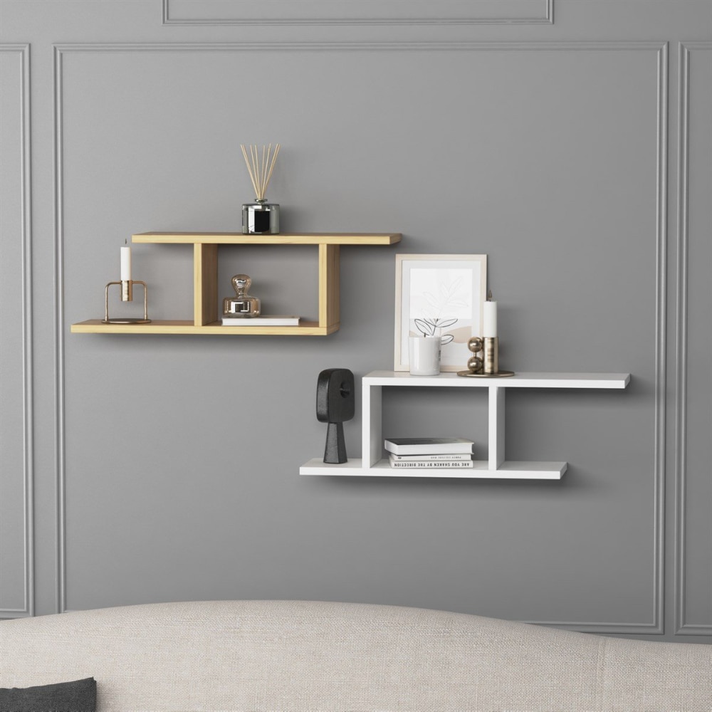 Set 2 rafturi perete, Quasar & Co.®, mobilier living/dormitor, 74.5 x ...