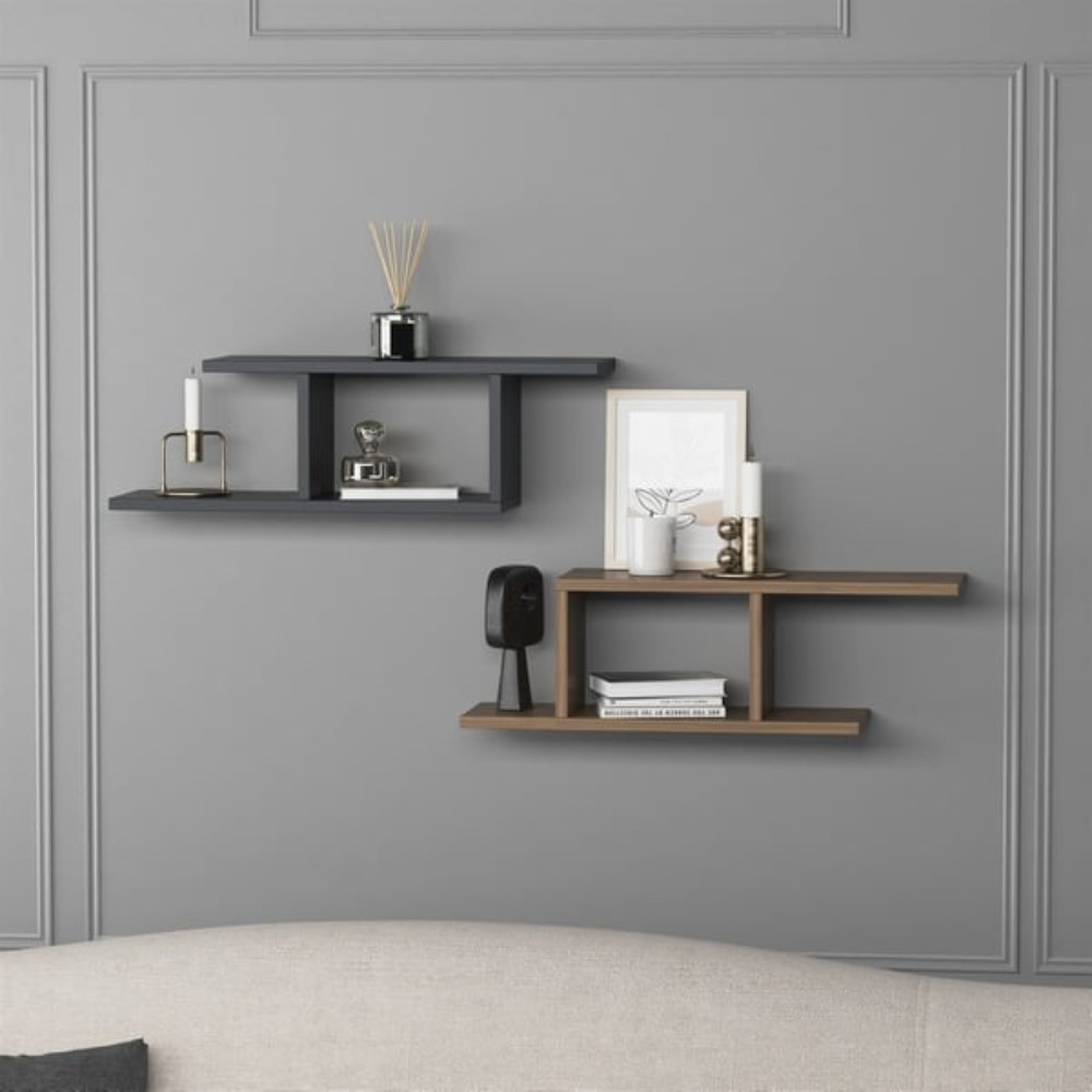 Set 2 rafturi perete, Quasar & Co.®, mobilier living/dormitor, 74.5 x ...