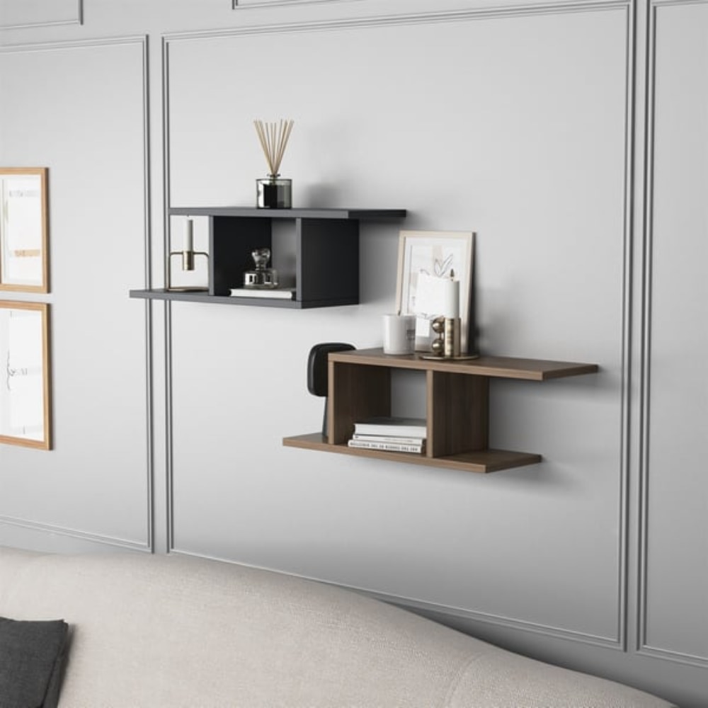 Set 2 rafturi perete, Quasar & Co.®, mobilier living/dormitor, 74.5 x ...