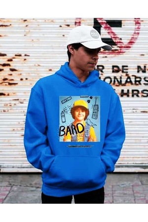 Pulover de dama cu gluga Bard stranger things, albastru regal, M - eMAG.ro