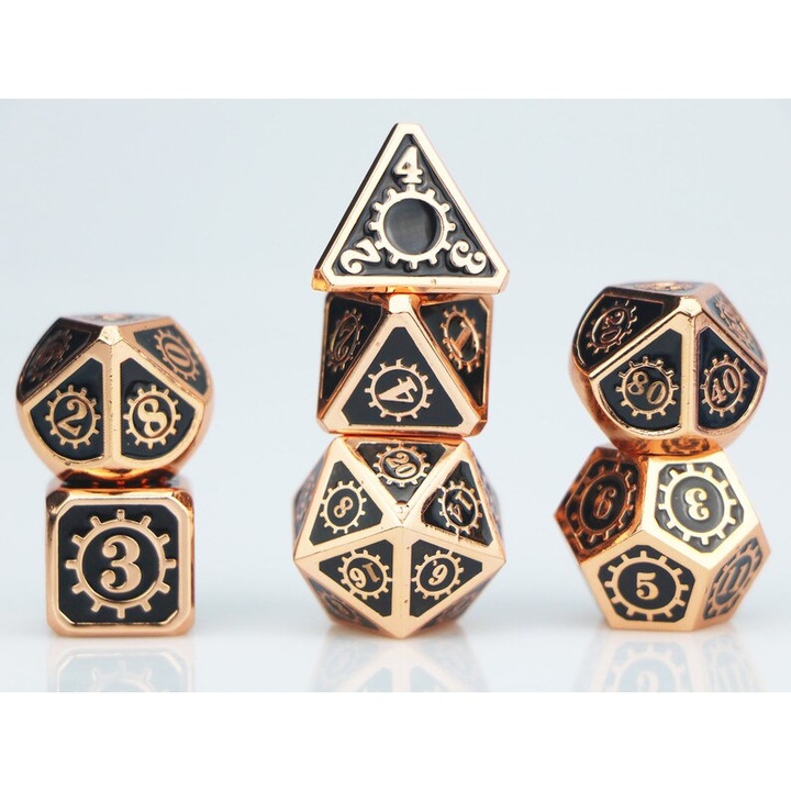 Set de 7 Zaruri Metalice, Multicolor, Standard DnD - eMAG.ro