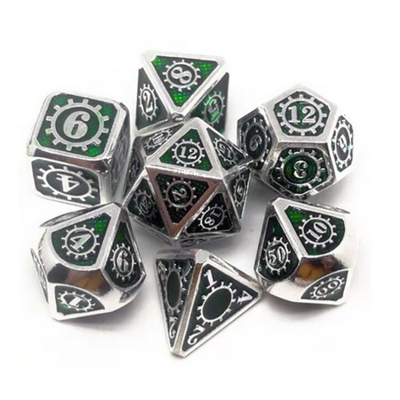 Set de 7 Zaruri Metalice, Multicolor, Standard DnD, Steampunk - eMAG.ro