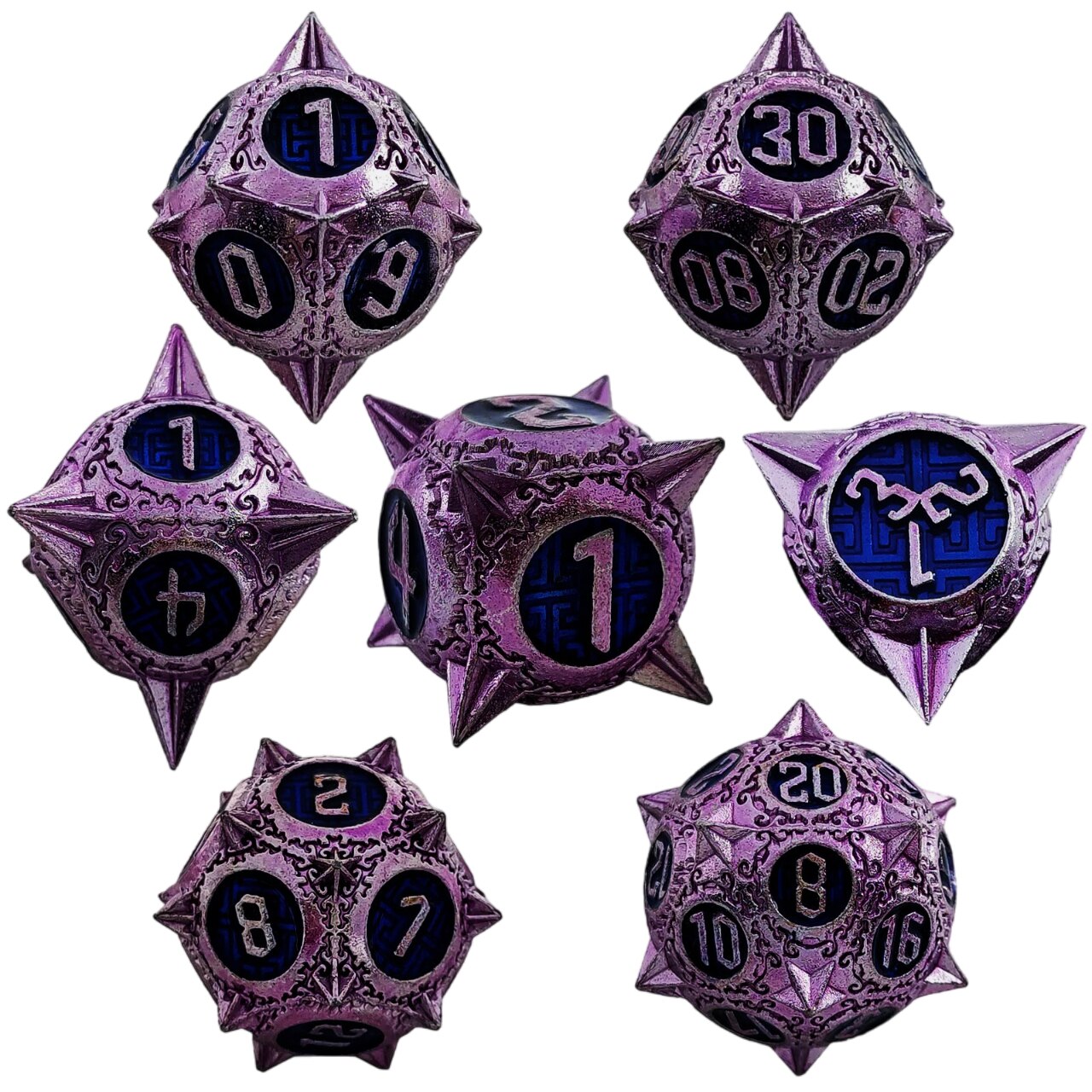 Set Zaruri RPG Metalice, Mov, 7 Piese - eMAG.ro
