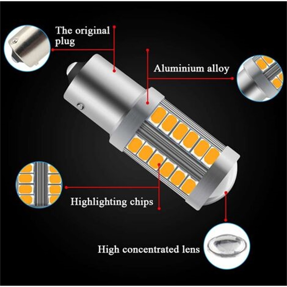 Set 4 becuri LED auto, semnalizare, 900LM, 12-30V, 3.6W, aluminiu ...