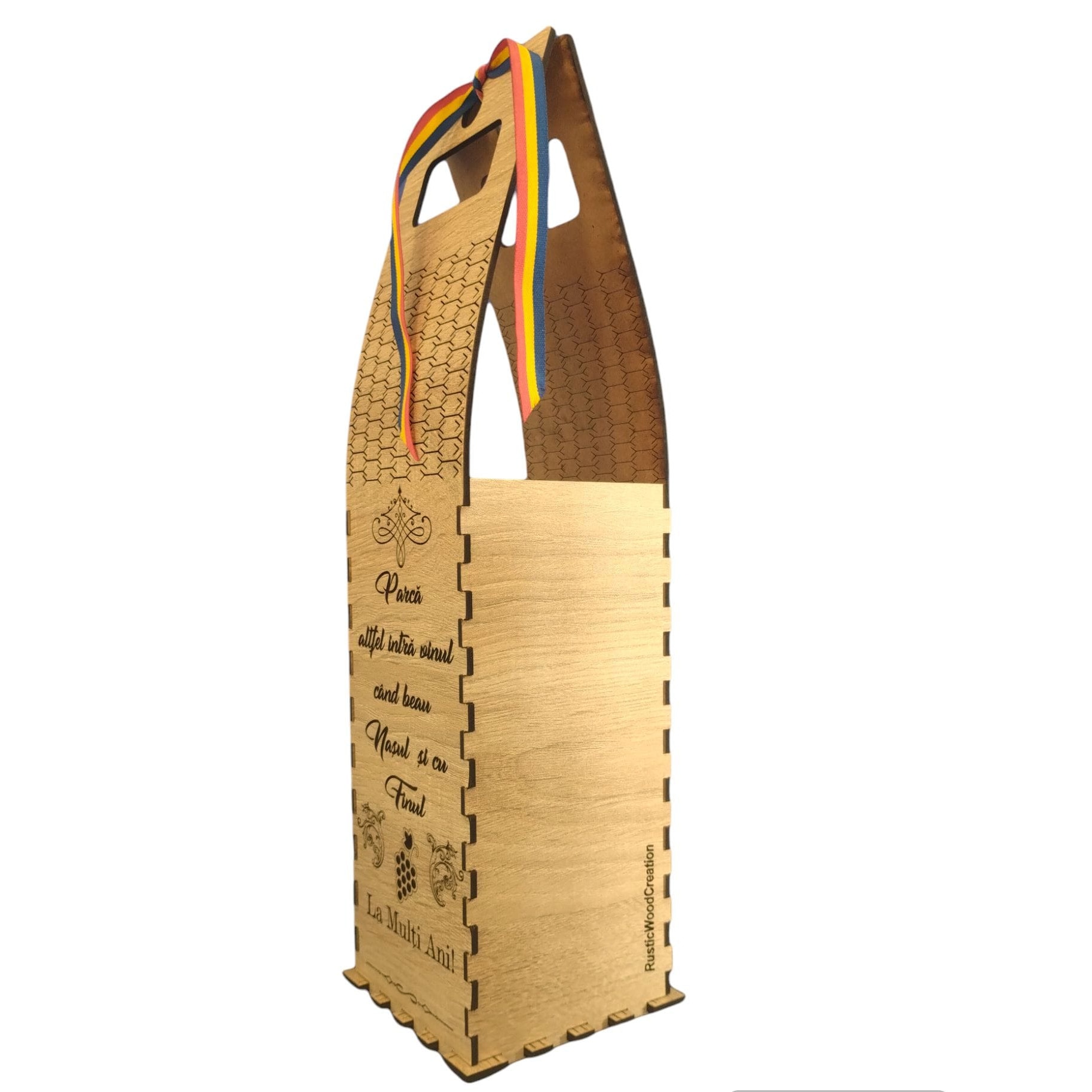 Cutie pentru sticla de vin, personalizata cu mesaJ standard pentru nas ...