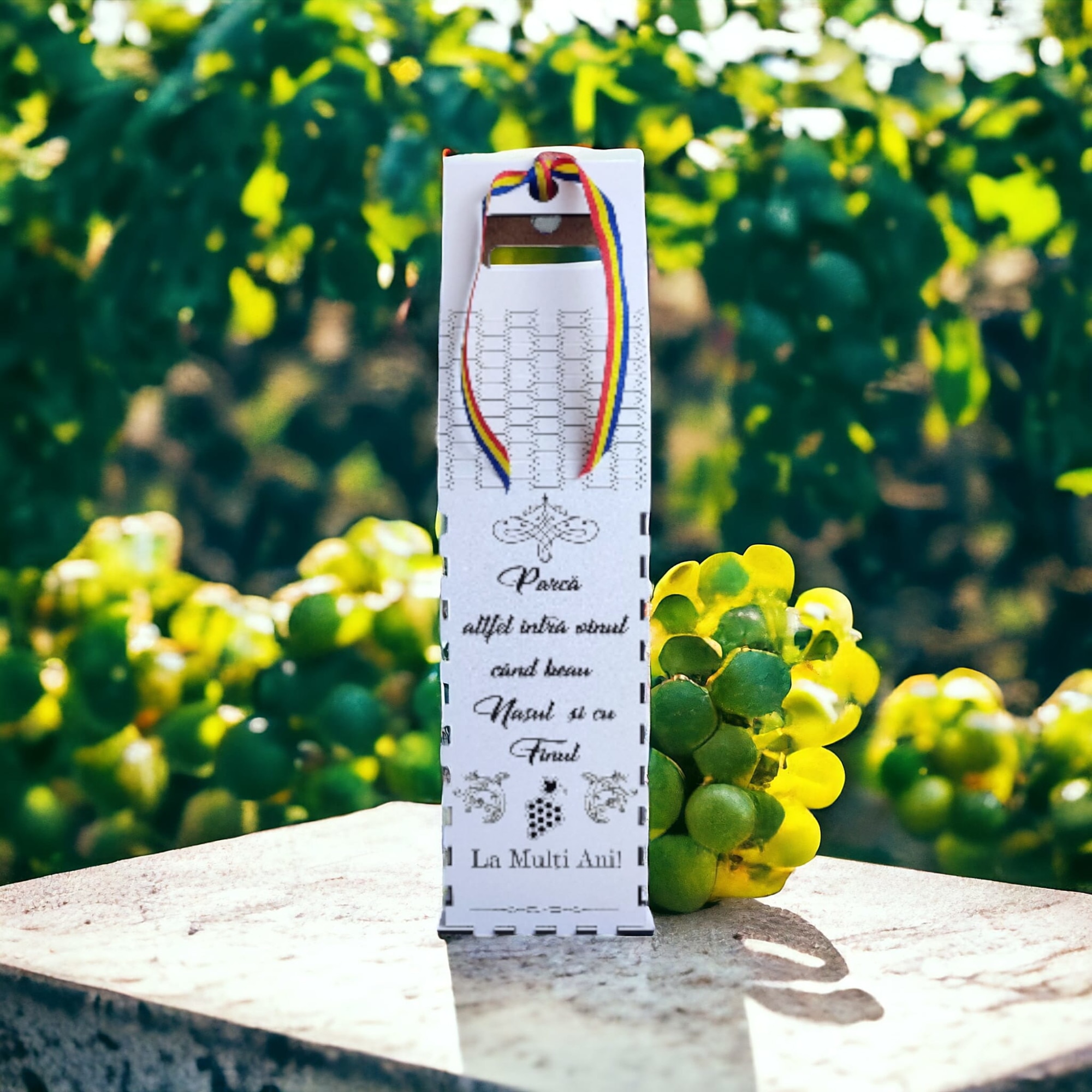 Cutie pentru sticla de vin, personalizata cu mesaJ standard pentru nas ...