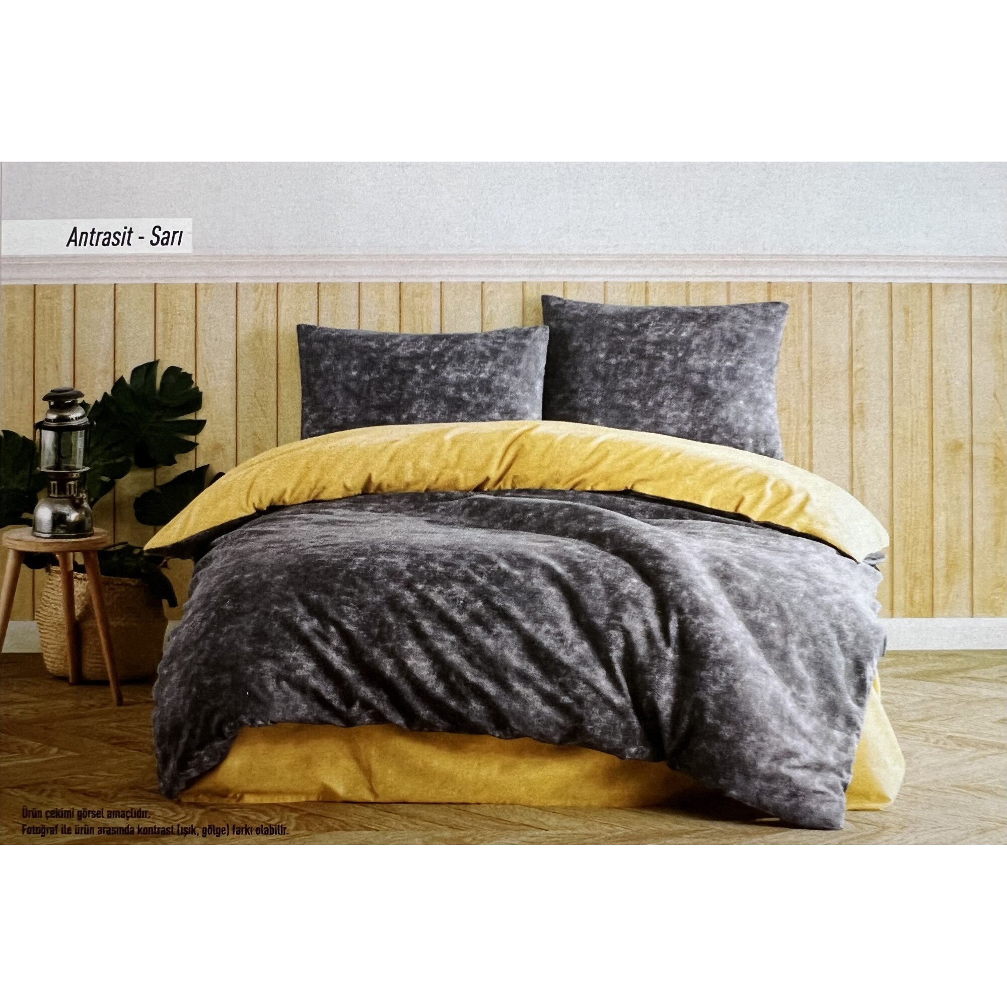 Set de dormit, Fata, 3 parti, Polibuton, Galben/Negru - eMAG.ro