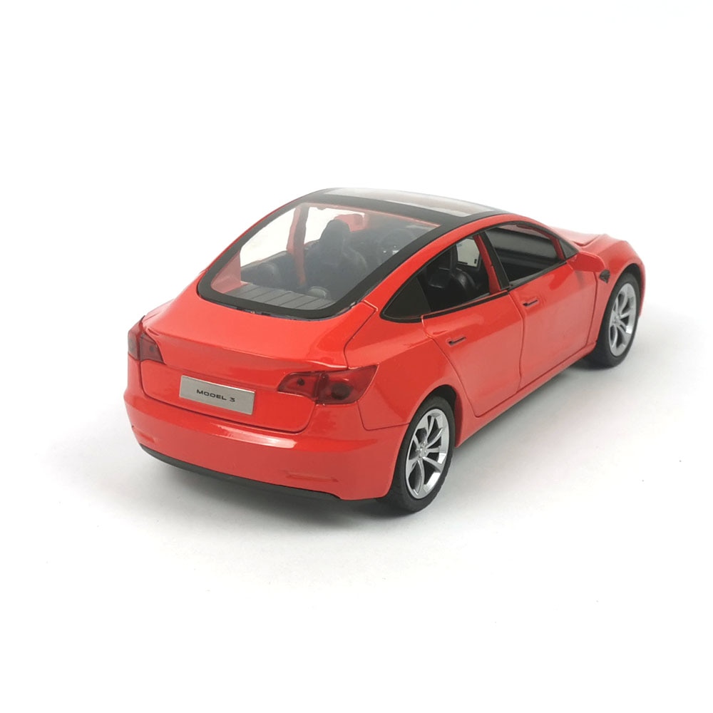 Masina din metal, Tesla Model 3, Rosu - eMAG.ro