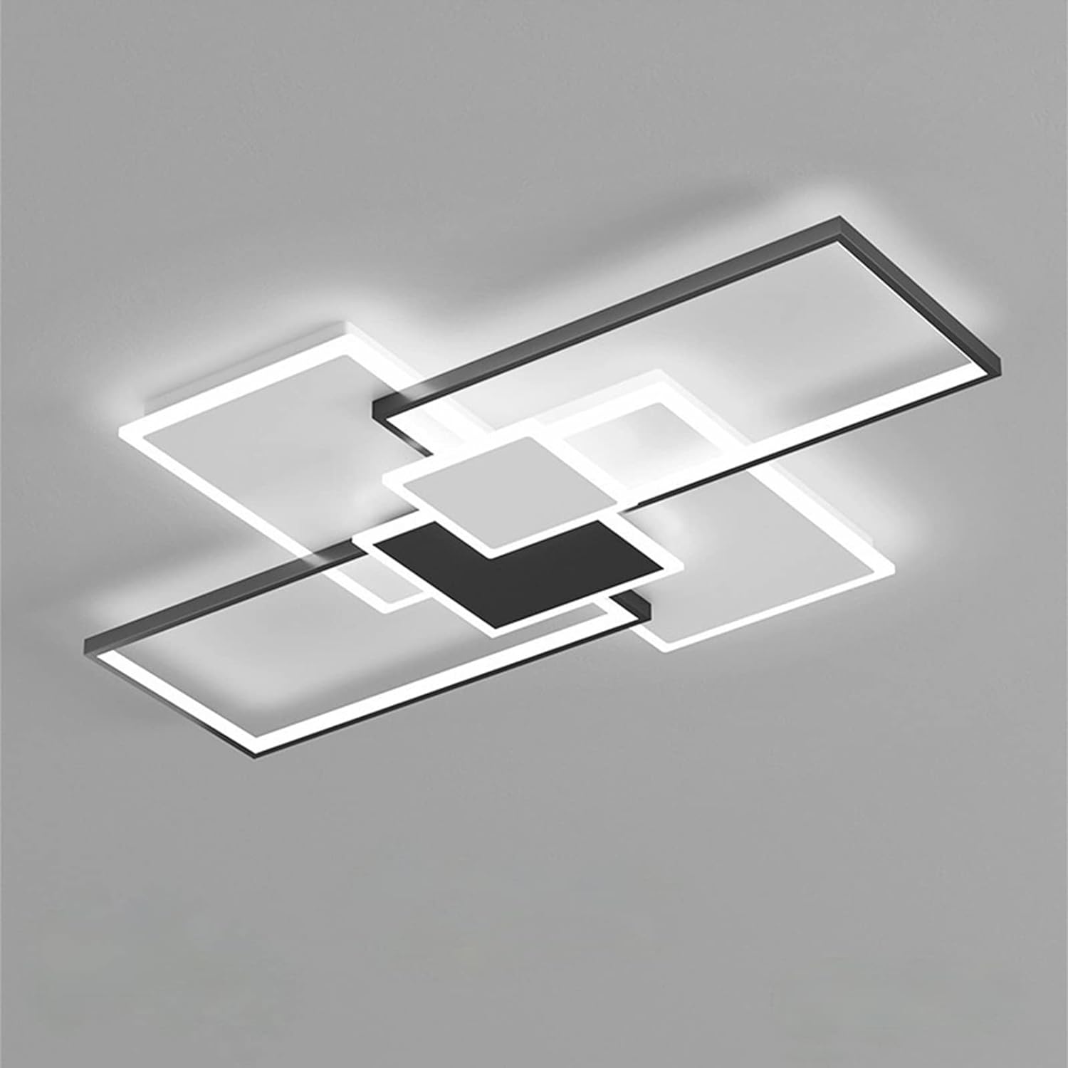 Plafoniera Cu Led, Goeco, Negru sI Alb, Dreptunghiulara, 100w, Diametru ...