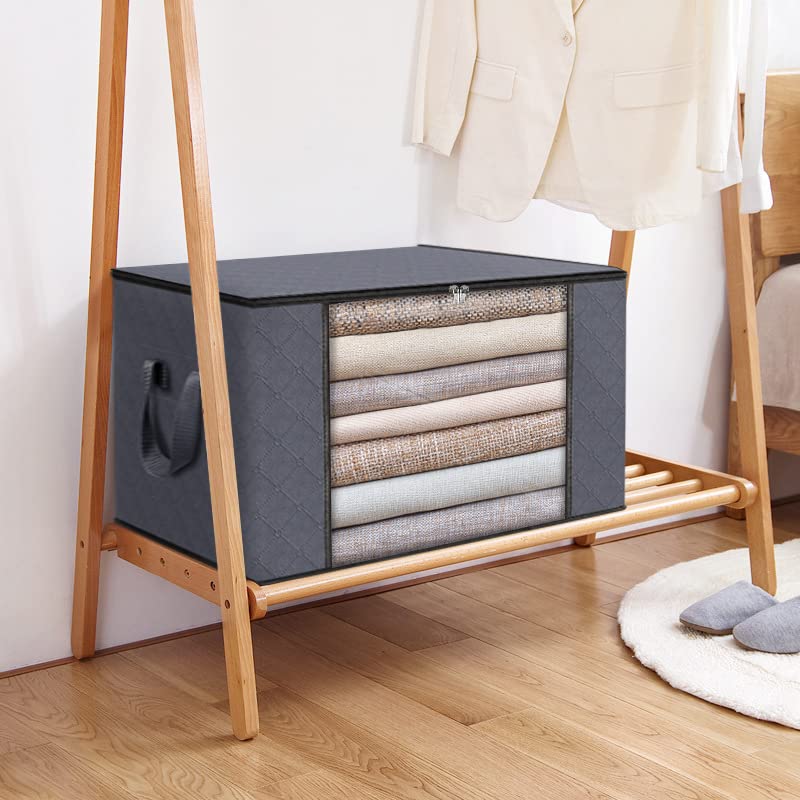 Set 6 Organizatoare pentru Haine, Capacitate 60L, cu Fereastra si ...