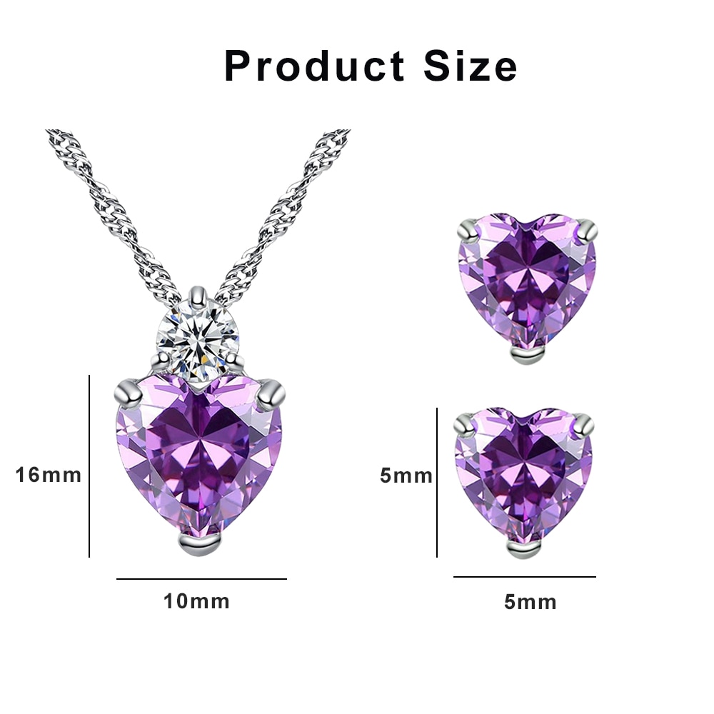 Set bijuterii femei, colier si cercei, BonsMar, 2 buc, violet - eMAG.ro