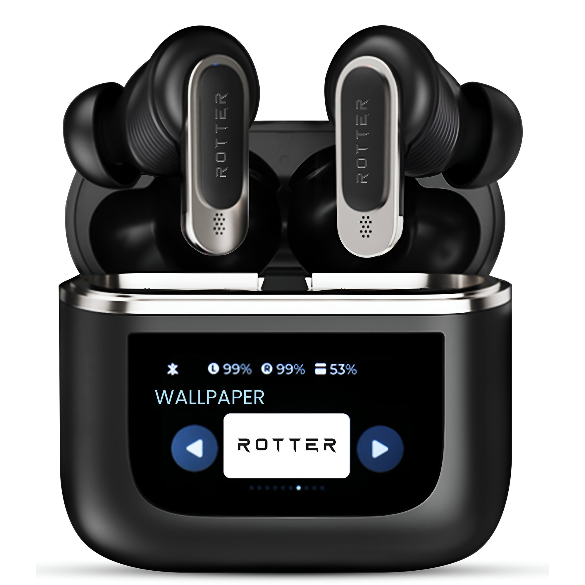 Casti wireless bluetooth ROTTER®️ cu Touch Screen si Anularea ...