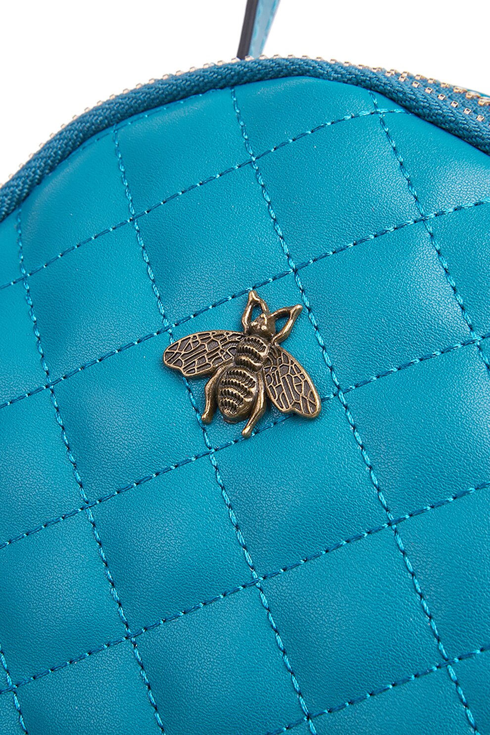 C'iel, Geanta bowler din piele cu aspect matlasat Anouk, Turcoaz - eMAG.ro