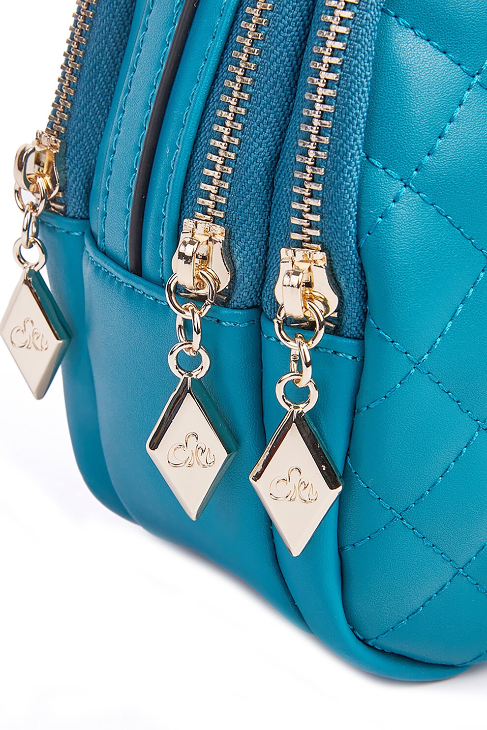 C'iel, Geanta bowler din piele cu aspect matlasat Anouk, Turcoaz - eMAG.ro