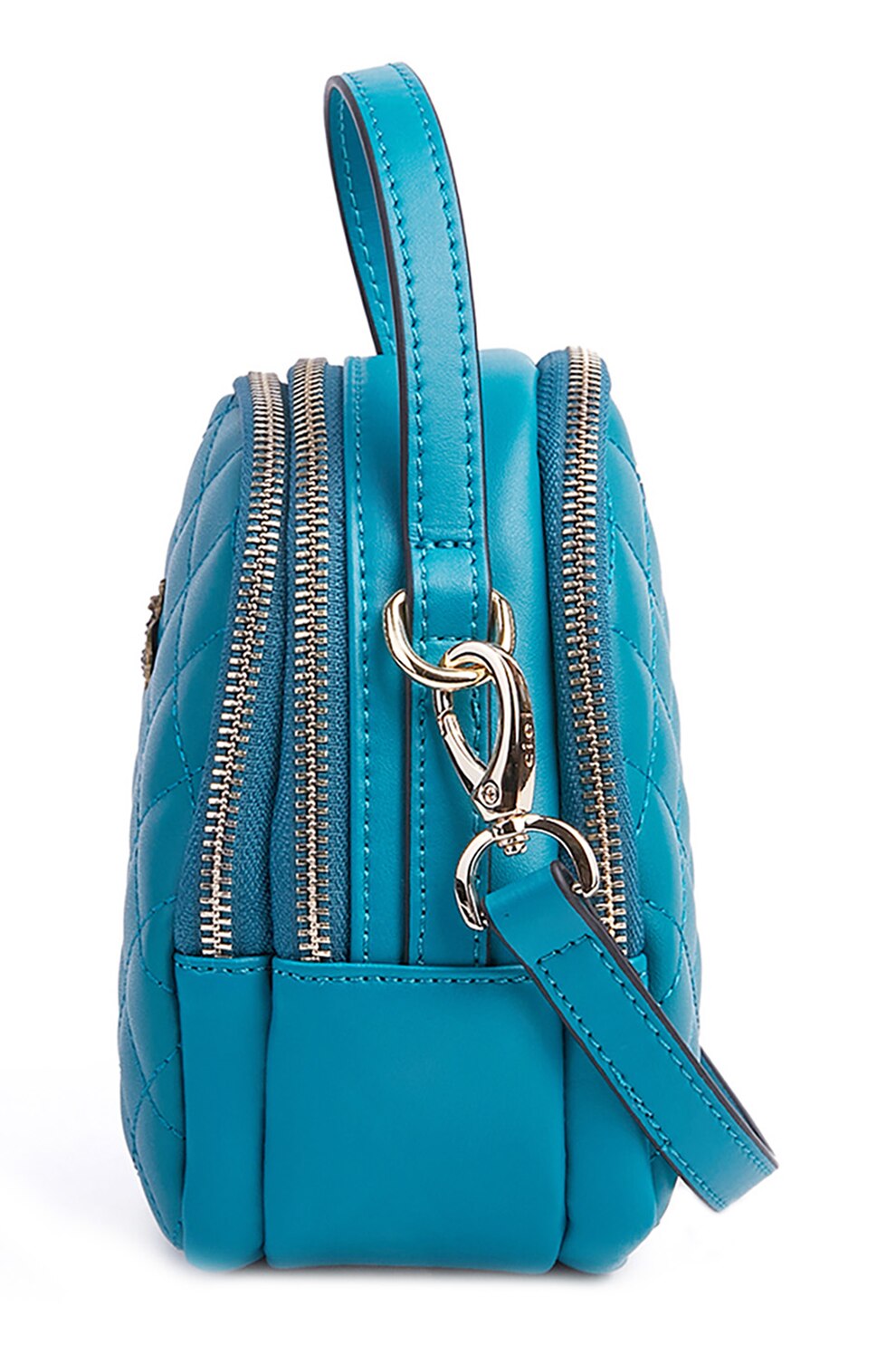 C'iel, Geanta bowler din piele cu aspect matlasat Anouk, Turcoaz - eMAG.ro