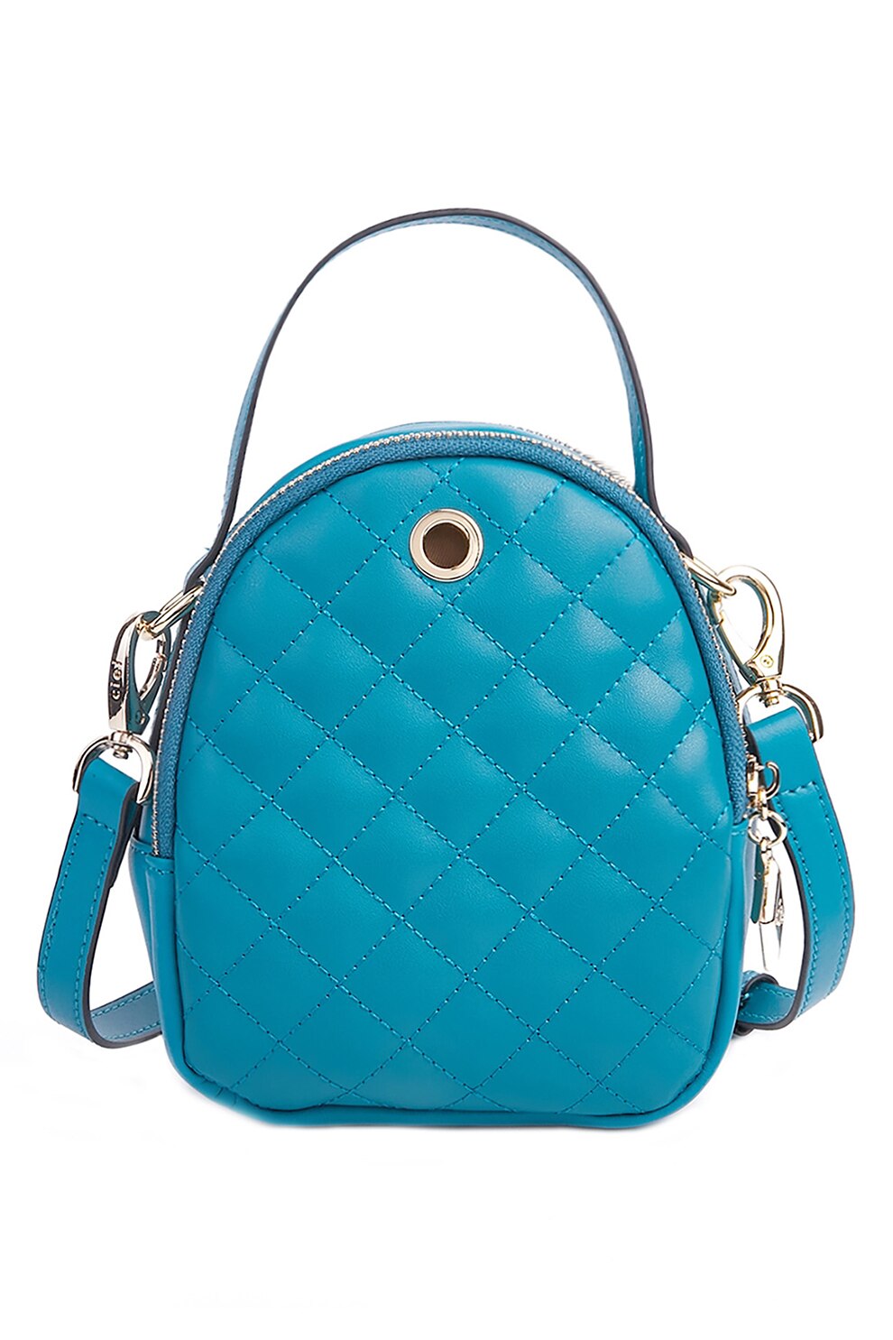 C'iel, Geanta bowler din piele cu aspect matlasat Anouk, Turcoaz - eMAG.ro