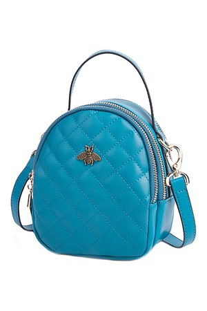 C'iel, Geanta bowler din piele cu aspect matlasat Anouk, Turcoaz - eMAG.ro