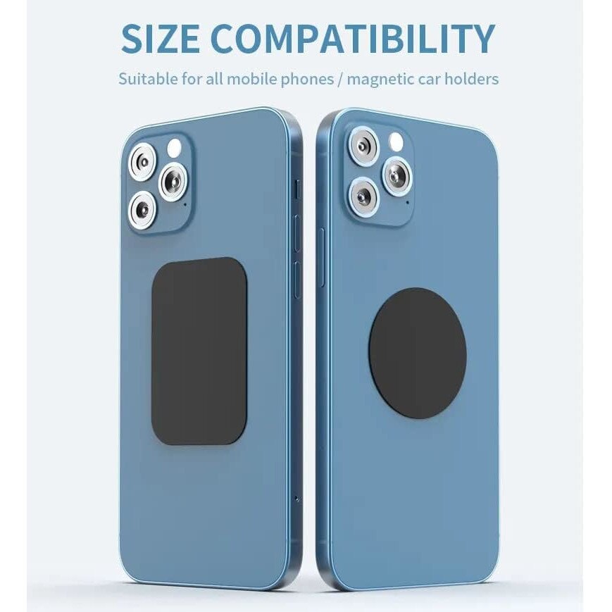 Set 2 placute metalice pentru suport magnetic de telefon, adeziv 3M, SA ...