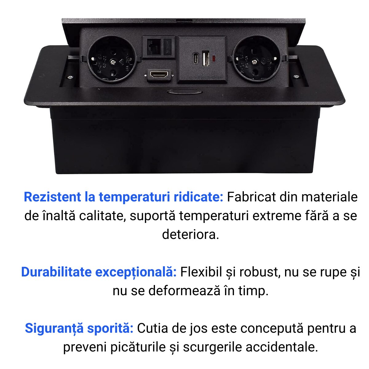 Priza Incorporabila in mobilier, ATOMKIT, 2 Prize Schuko, USB-A+C ...