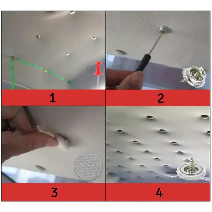Kit pentru reparatia plafonului auto, Zola, 60 de nituri de reparatie ...