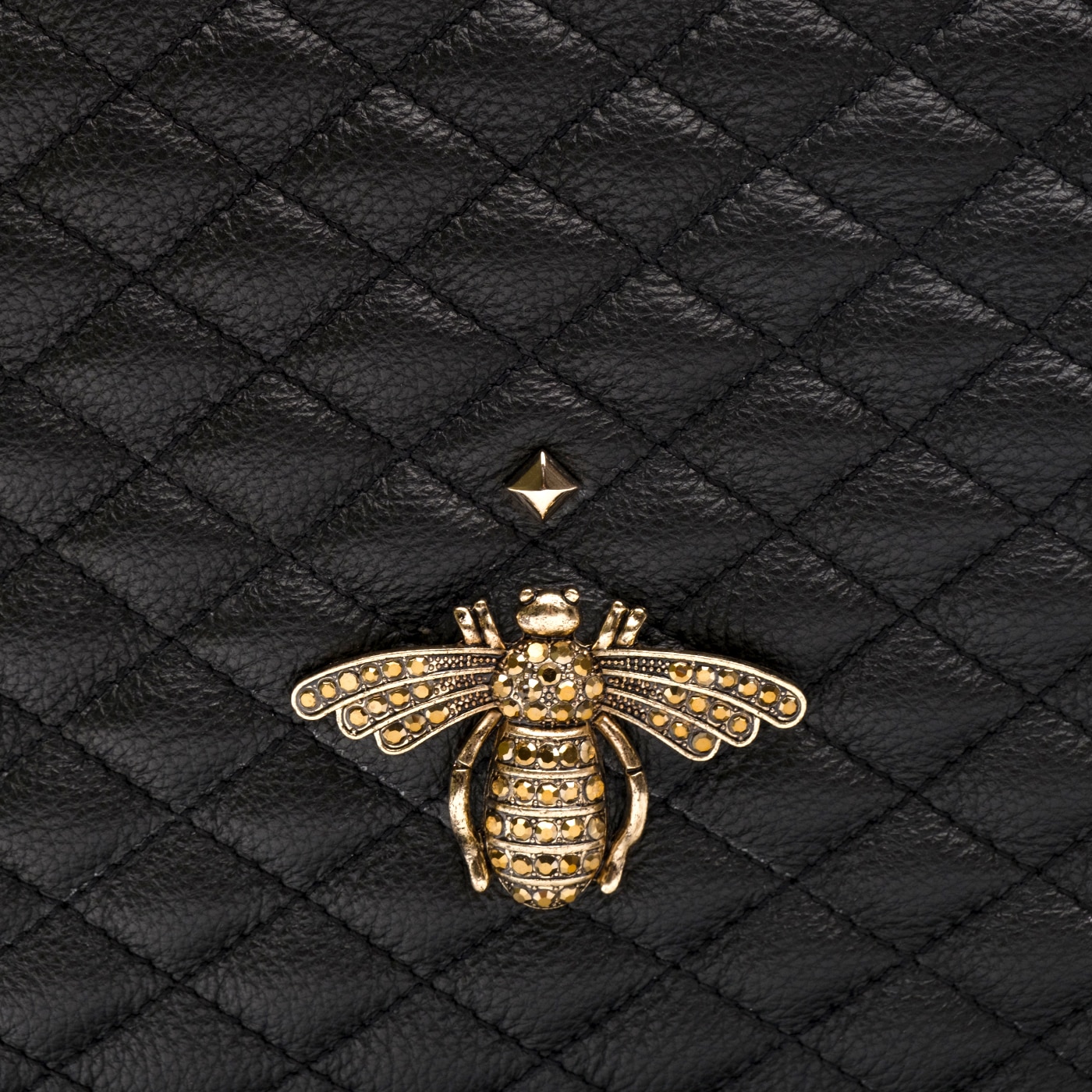 Geanta dama, Musette, Rimini Gm Matlasat, Piele naturala, negru, 29 x 9 ...