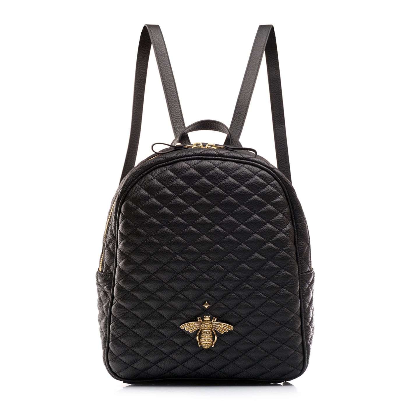 Geanta dama, Musette, Rimini Gm Matlasat, Piele naturala, negru, 29 x 9 ...