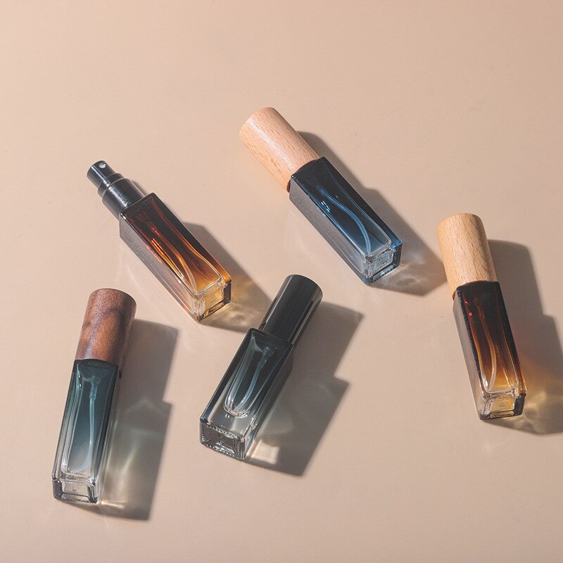 Set 3 sticle pentru parfum, Recipient cosmetice, sticla, maro, verde ...