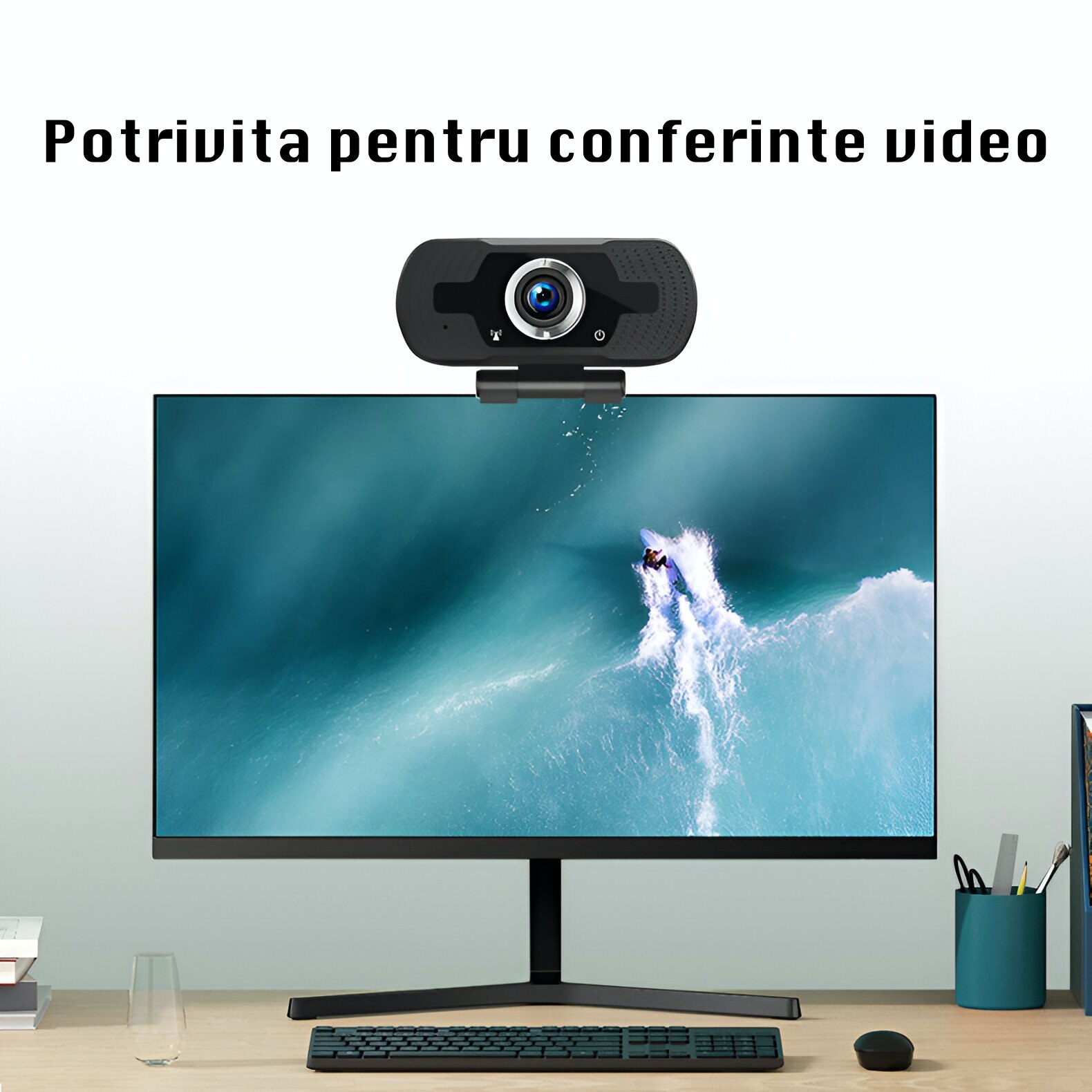 Camera Web, IMODIX®, HD 1080P, 30 FPS, Microfon Dublu Incorporat Cu ...