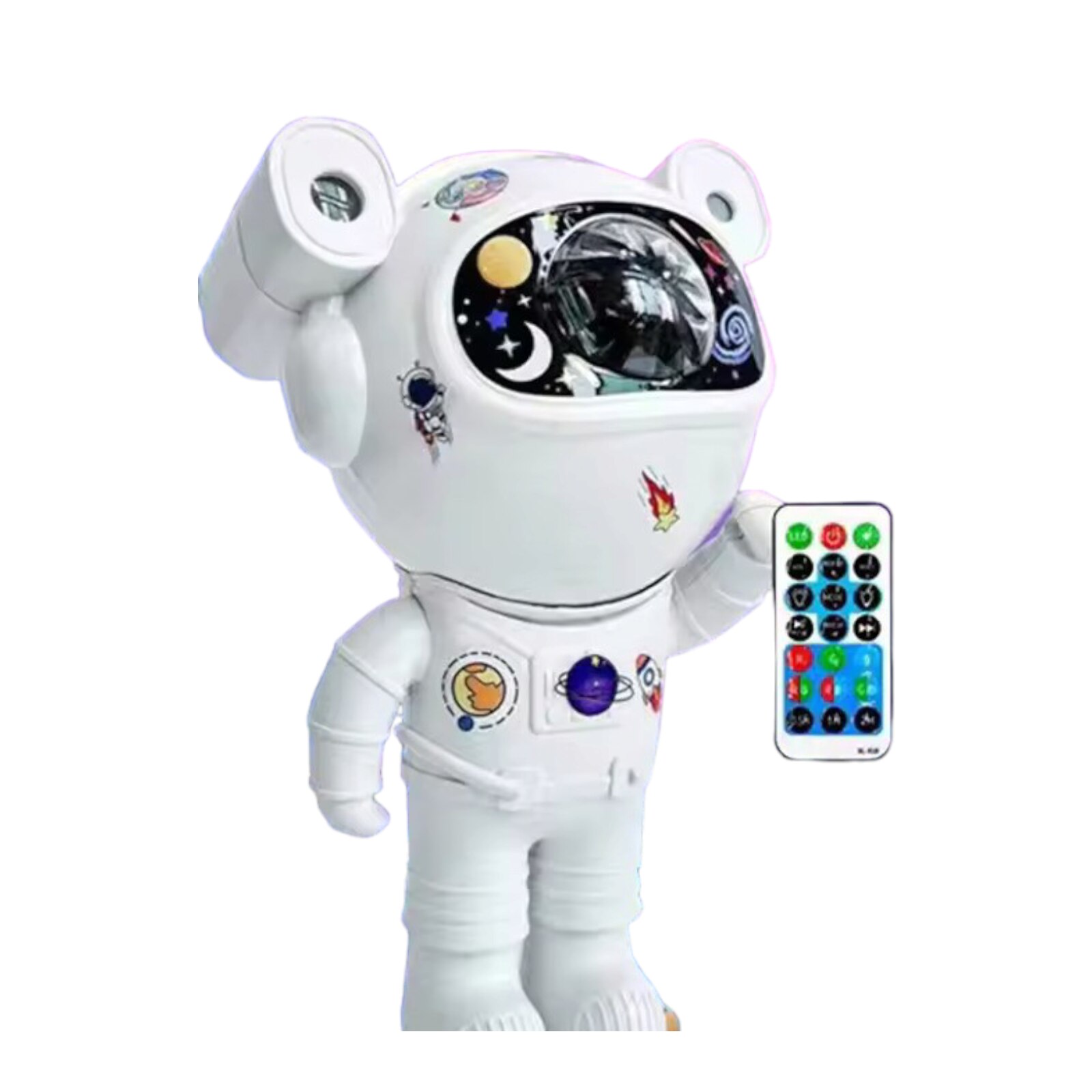 Proiector LED in forma de astronaut cu sunete si lumini, stickere ...