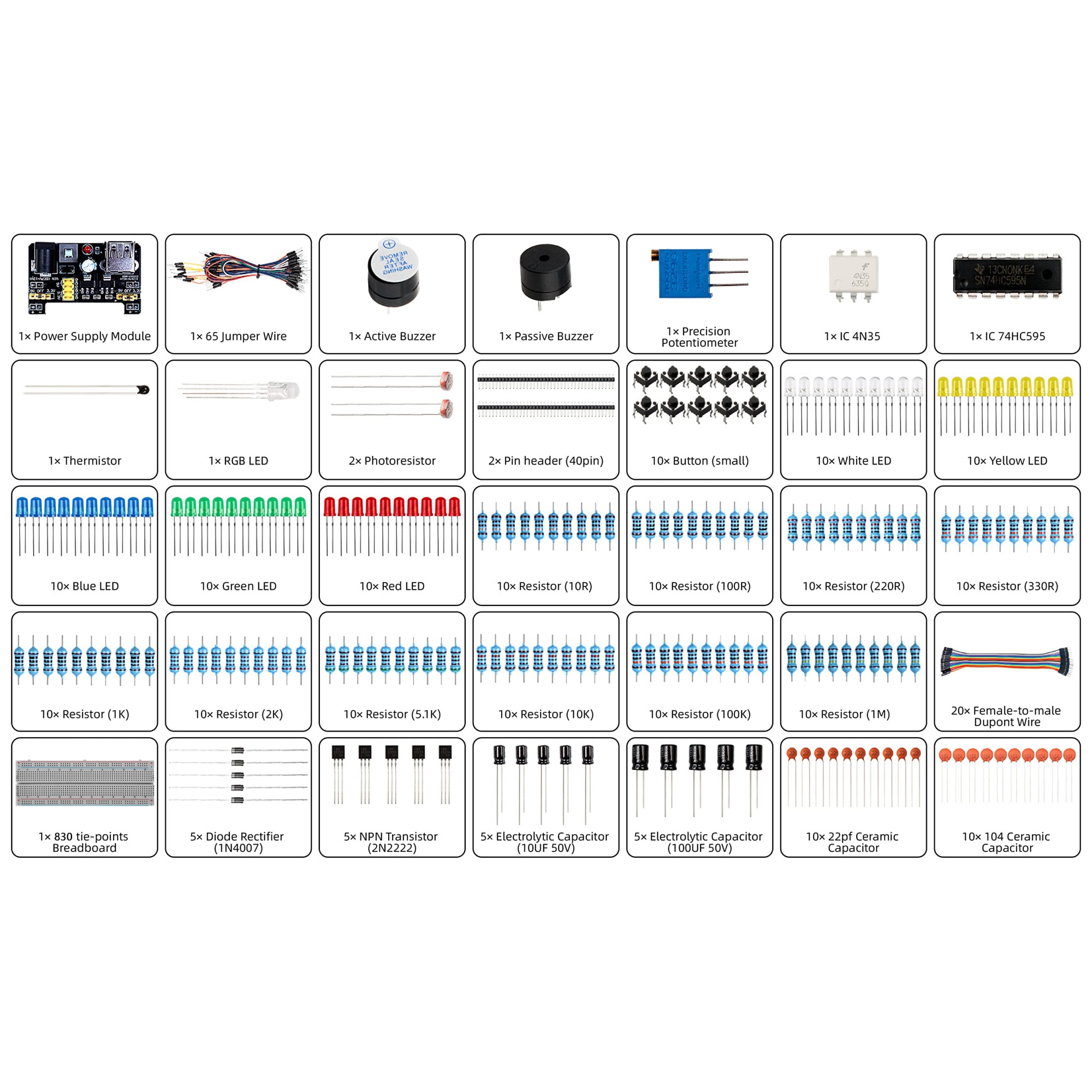 Set Componente Electronice Breadboard 830 Puncte Led Uri Compatibil Arduino Si Raspberry Pi
