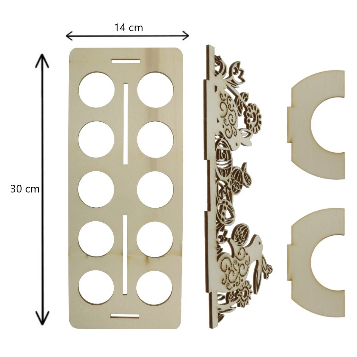 Suport oua Paste 12 locuri, Lemn, 30x15cm - eMAG.ro