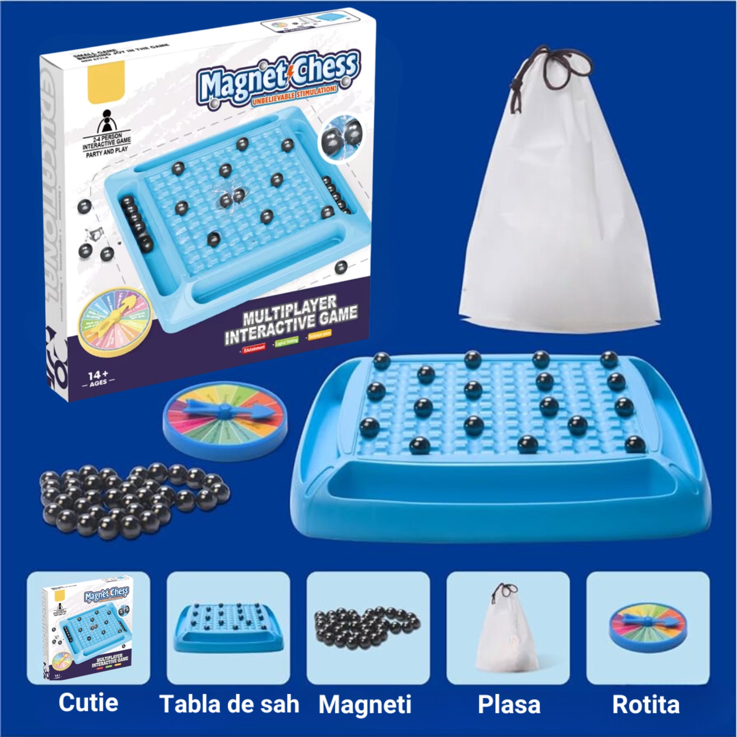 Sah Magnetic pentru Copii, Stimuleaza Inteligenta, AZ PRODUCTS®, Cu 20 ...