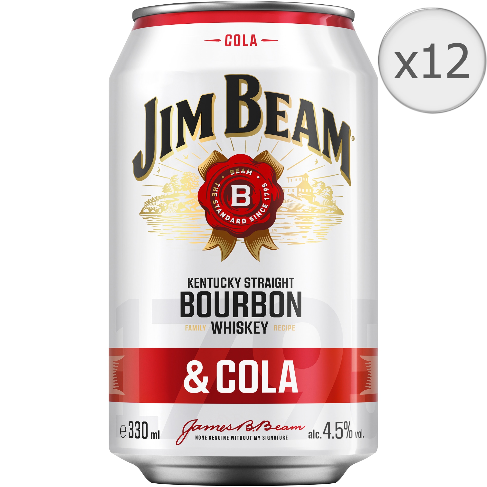 Whisky Jim Beam White cu aroma de Cola, 4.5%, Doza, 12 x 0.33l - eMAG.ro