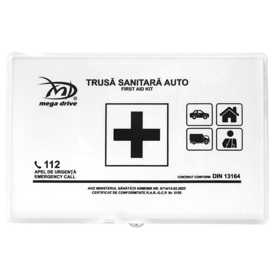 Kit Trusa siguranta rutiera auto omologat R.A.R, Stingator cu manometru ...