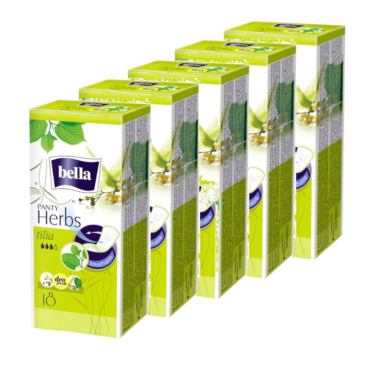 Absorbante zilnice Bella Herbs Panty Floare de tei, 5 x 18 buc - eMAG.ro