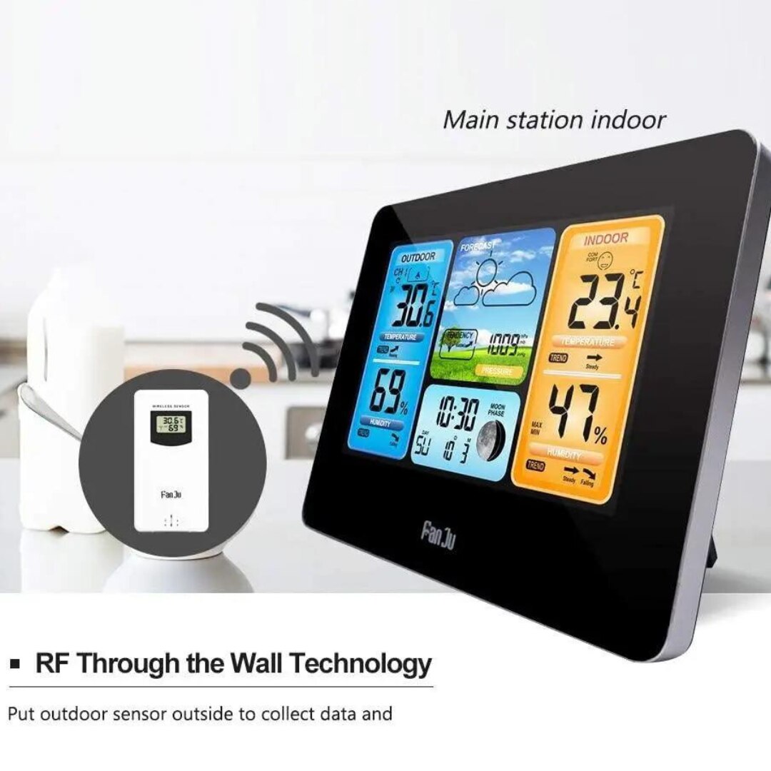 Set Statie meteo fara fir cu Senzor Exterior Lemaro®, Ecran LCD ...