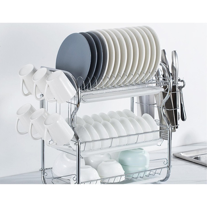 Scurgator vase, inox, etajat 3 nivele - eMAG.ro